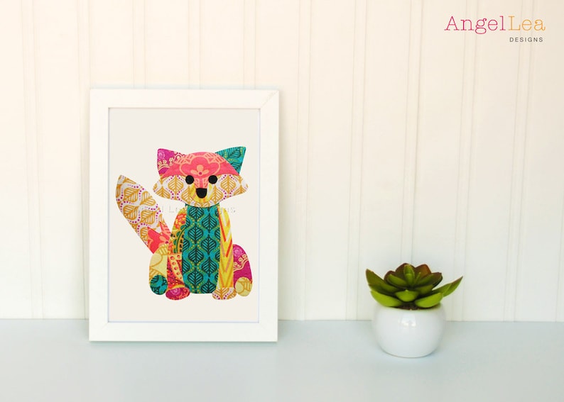 Francie Fox Applique Pattern Fox Applique Design Patchwork Fox - Etsy UK