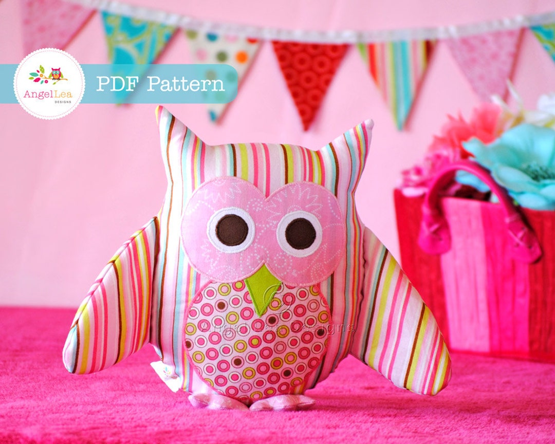 Stuffed Owl Pdf Sewing Pattern. Owl Soft Toy, Cushion, Pillow, Plushie ...