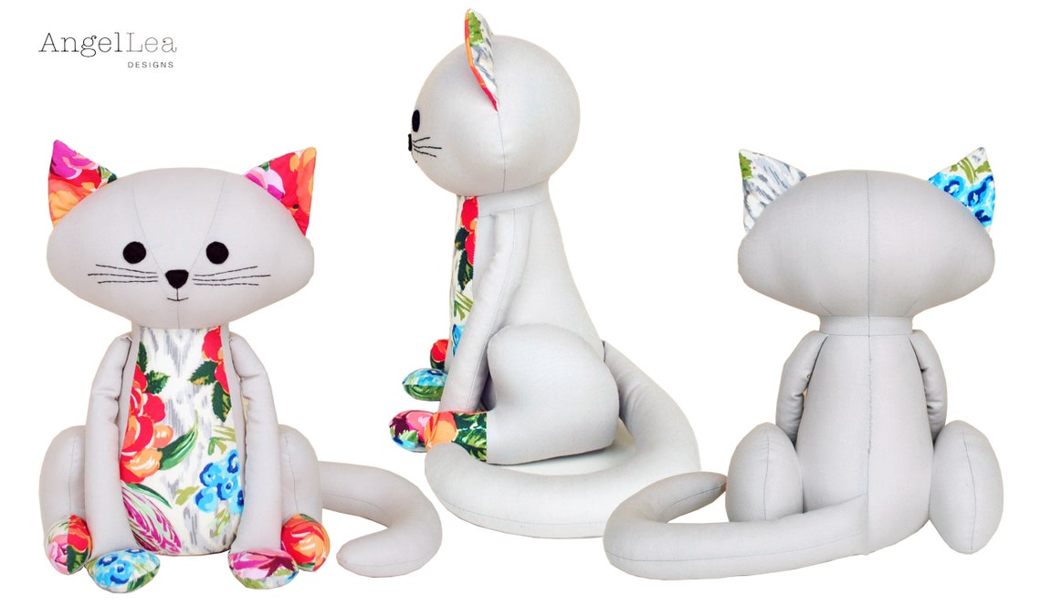 Cat Softie PDF Sewing Pattern Scrappy Paws Stuffed Animal | Etsy