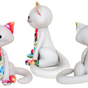 Cat Softie PDF Sewing Pattern, Scrappy Paws Stuffed Animal Pattern ...
