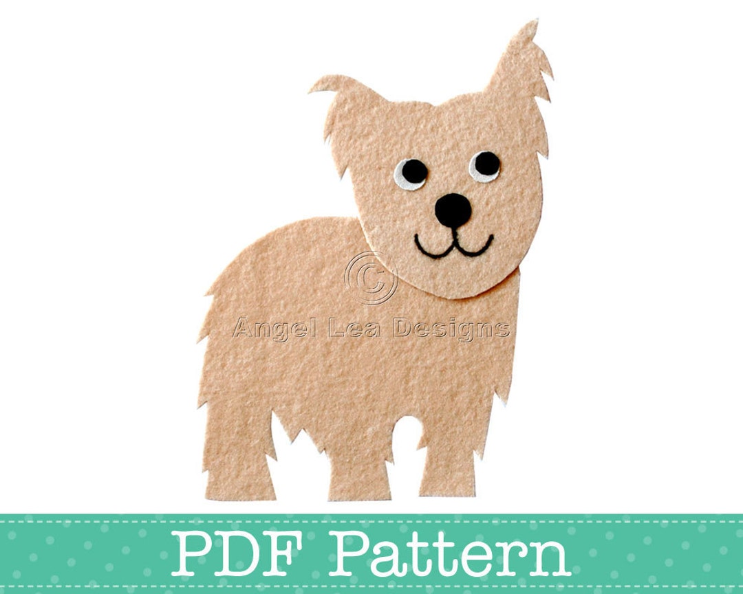 Yorkie Applique Template, Yorkshire Terrier Dog, DIY, Children, PDF ...