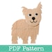 Yorkie Applique Template, Yorkshire Terrier Dog, DIY, Children, PDF ...