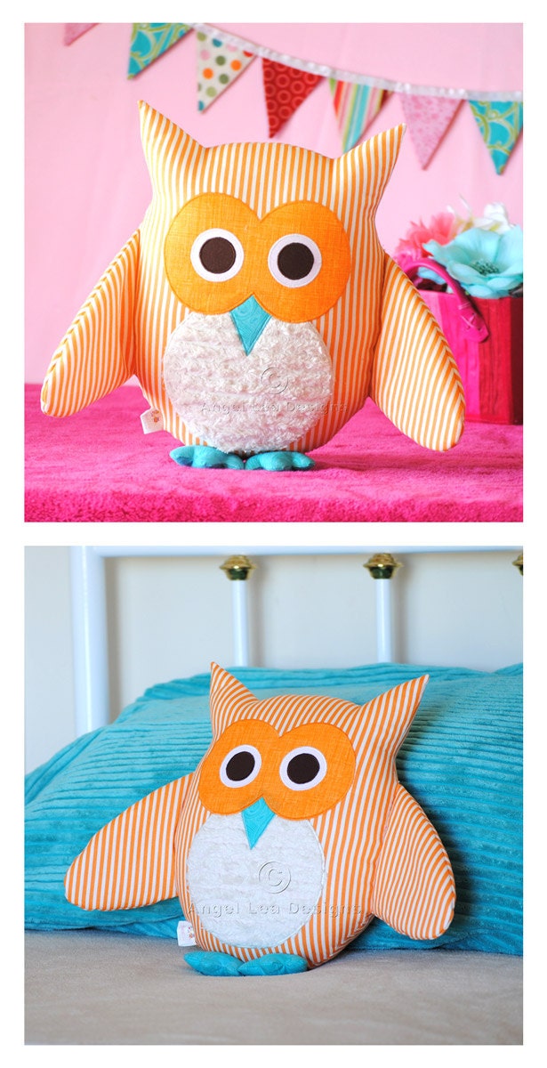 Stuffed Owl Pdf Sewing Pattern. Owl Soft Toy Cushion Pillow - Etsy