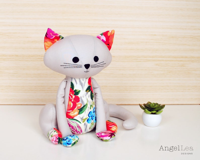 Cat Softie PDF Sewing Pattern Scrappy Paws Stuffed Animal | Etsy