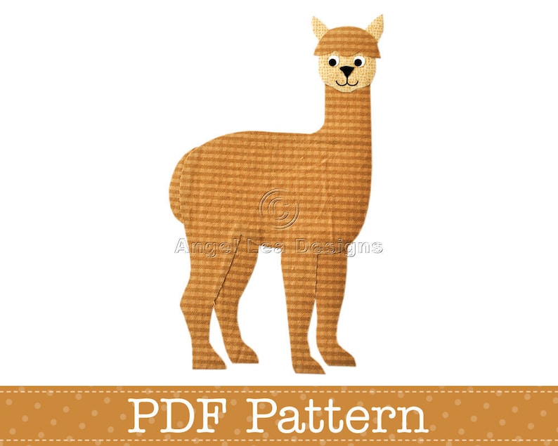 Alpaca Applique Template Animal DIY Children PDF Pattern - Etsy