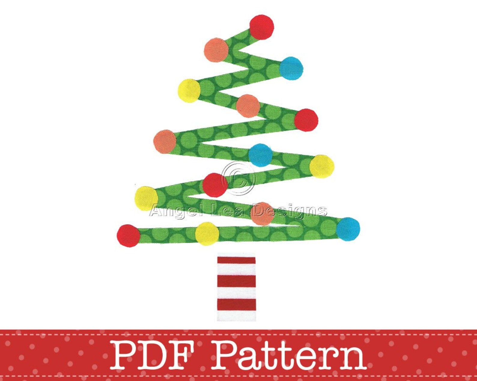 Christmas Tree Applique Template, DIY. PDF Pattern by Angel Lea Designs ...