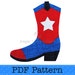 Cowgirl Boot Applique Template and Cowboy Boot Applique Template. PDF ...