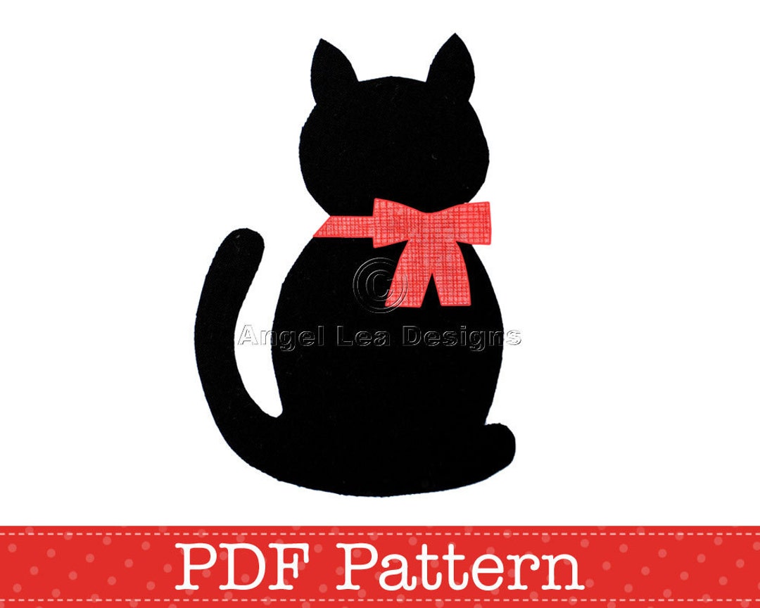 Cat Applique Template, Kitten Template, Animal, DIY, Children, PDF ...