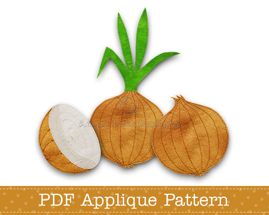 Onion Applique Template PDF Applique Pattern Includes Whole Onion With ...