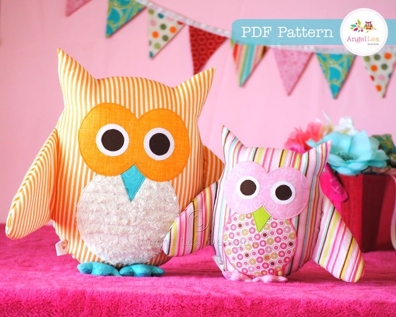 Owl Pattern. PDF Sewing Pattern for Owl Soft Toy Cushion - Etsy Australia