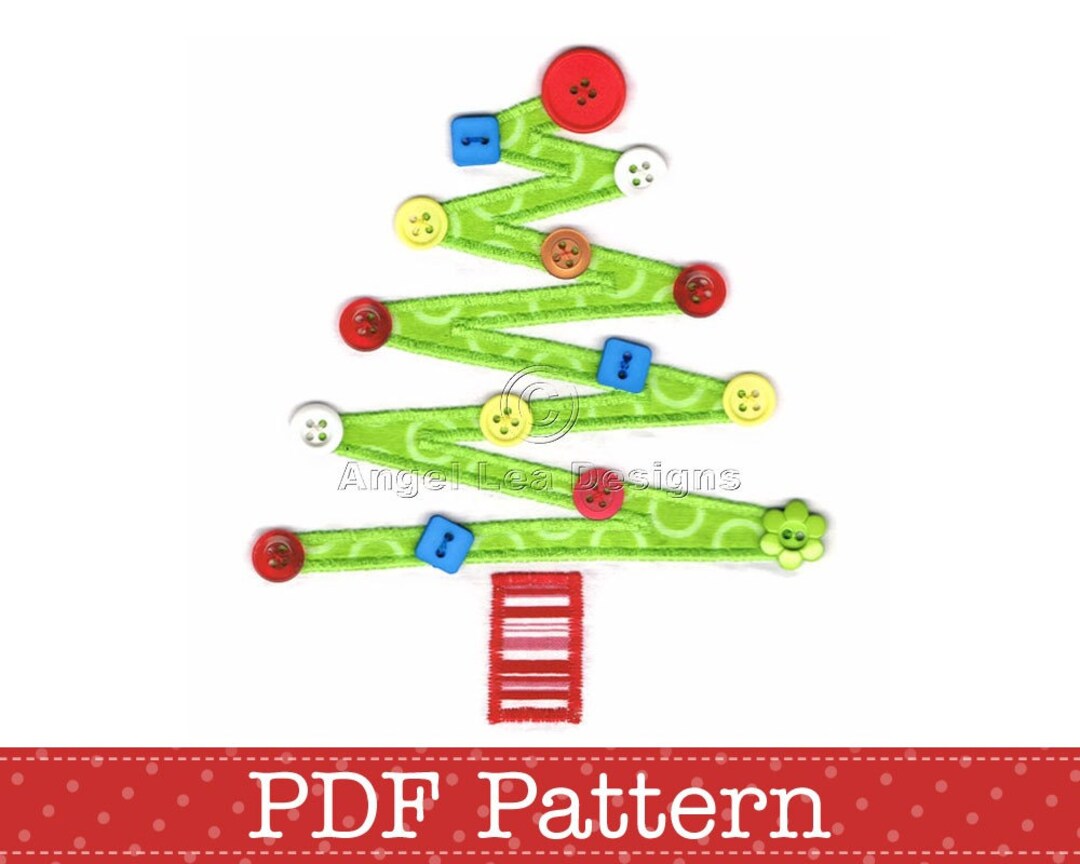 Christmas Tree Applique Template, DIY. PDF Pattern by Angel Lea Designs ...
