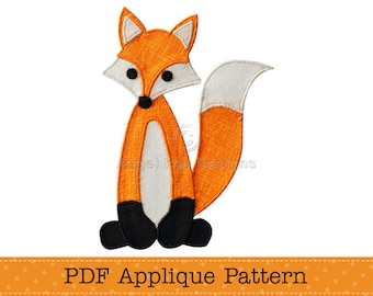 Fox Applique Pattern PDF Fox Applique Template DIY Applique - Etsy