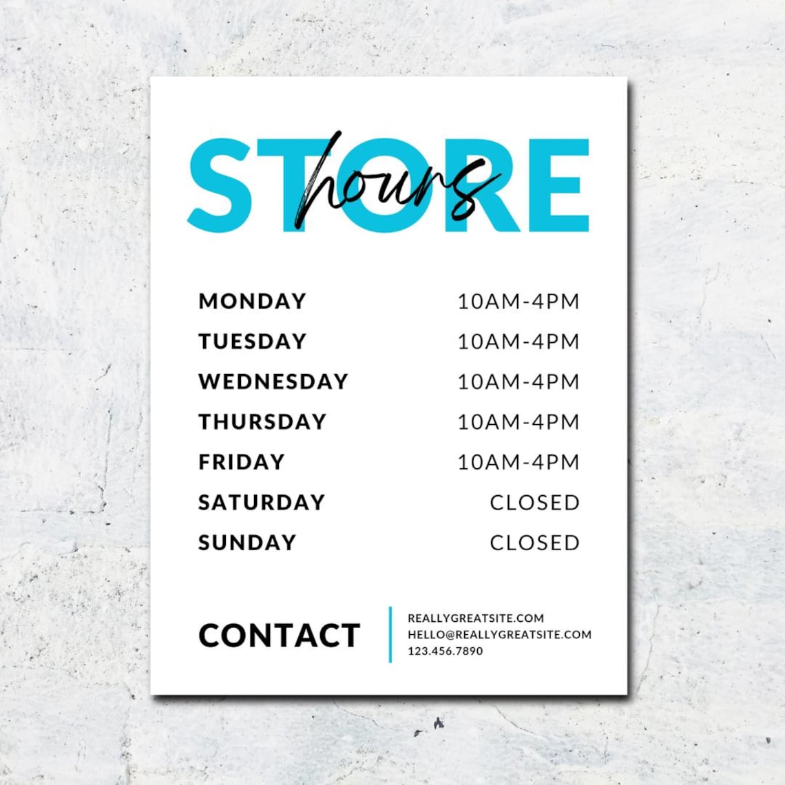 Editable Store Hours Business Template - Etsy
