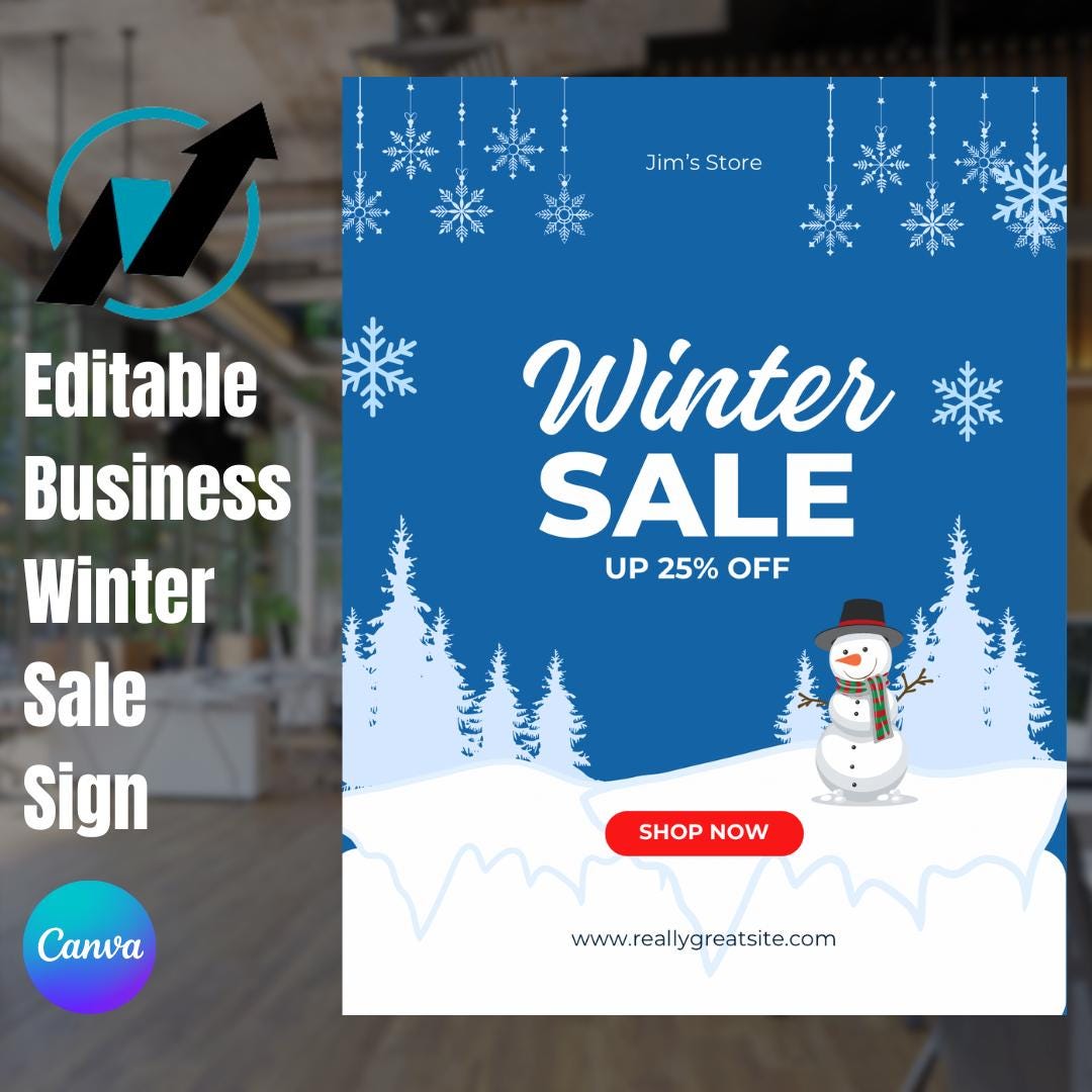 Editable Winter Sale Sign Template - Etsy