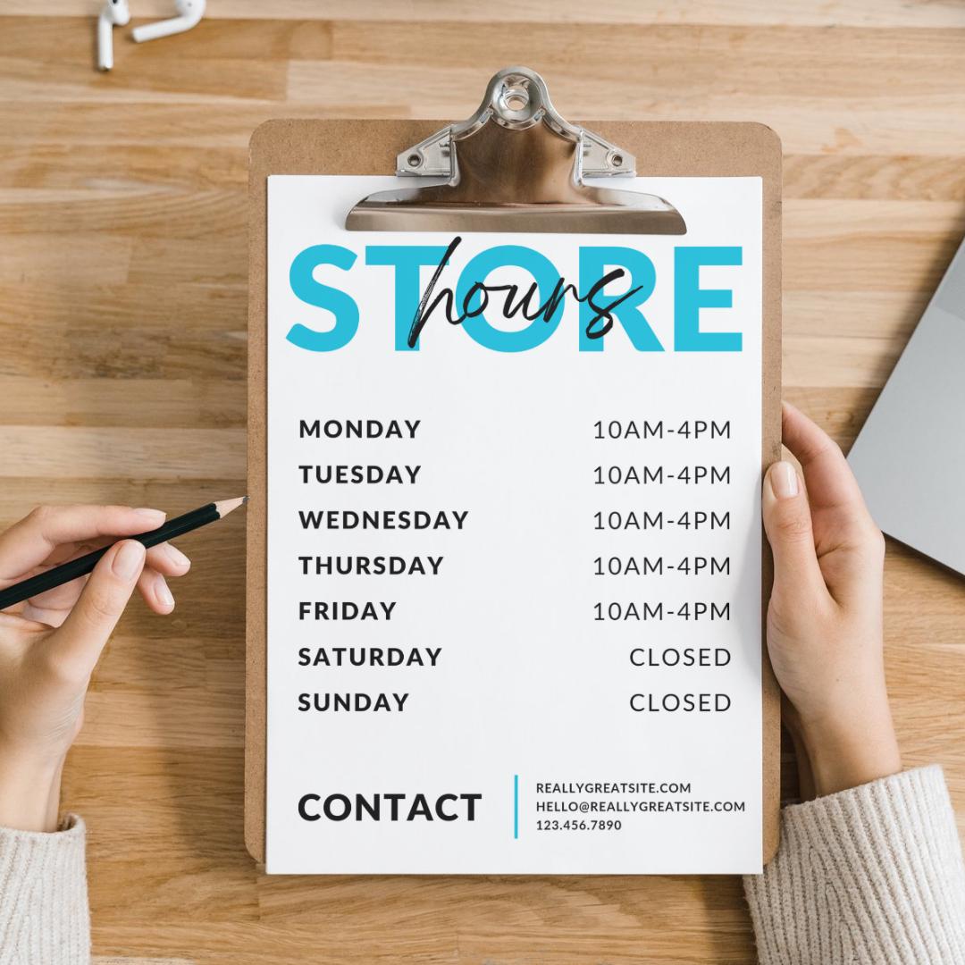 Editable Store Hours Business Template - Etsy