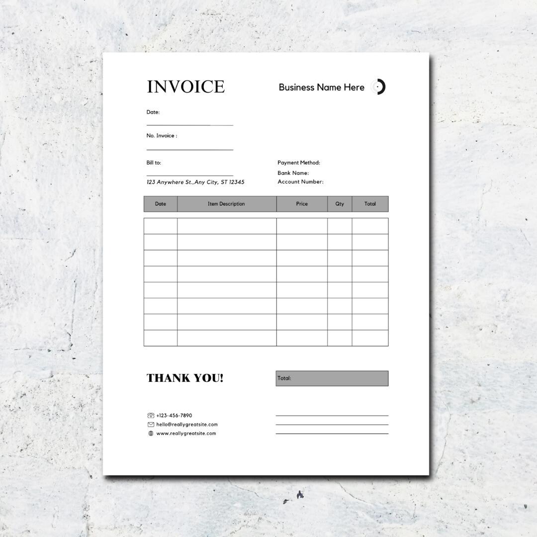 Fully Editable Professional Invoice Template - Etsy