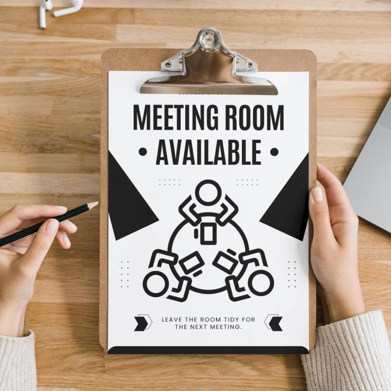 Editable Business or School Meeting Room Sign Template - Etsy