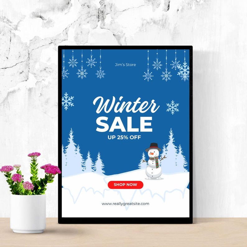 Editable Winter Sale Sign Template - Etsy