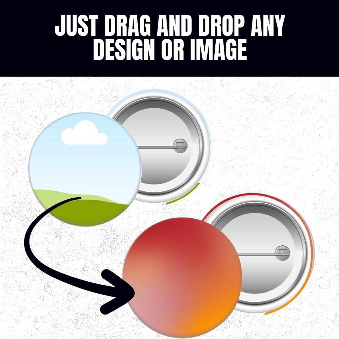 Button Pin Mockup, Round Pin Back Mockup Editable Canva Template, Drag ...