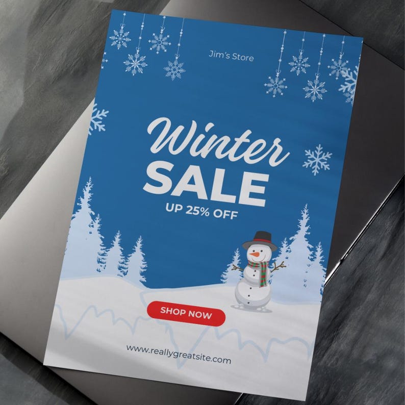 Editable Winter Sale Sign Template - Etsy