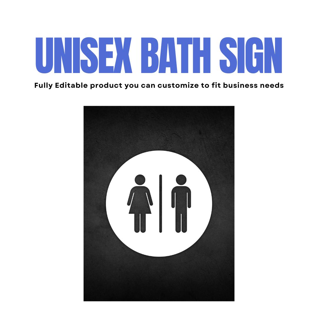 Unisex Store Restroom Sign Template - Etsy