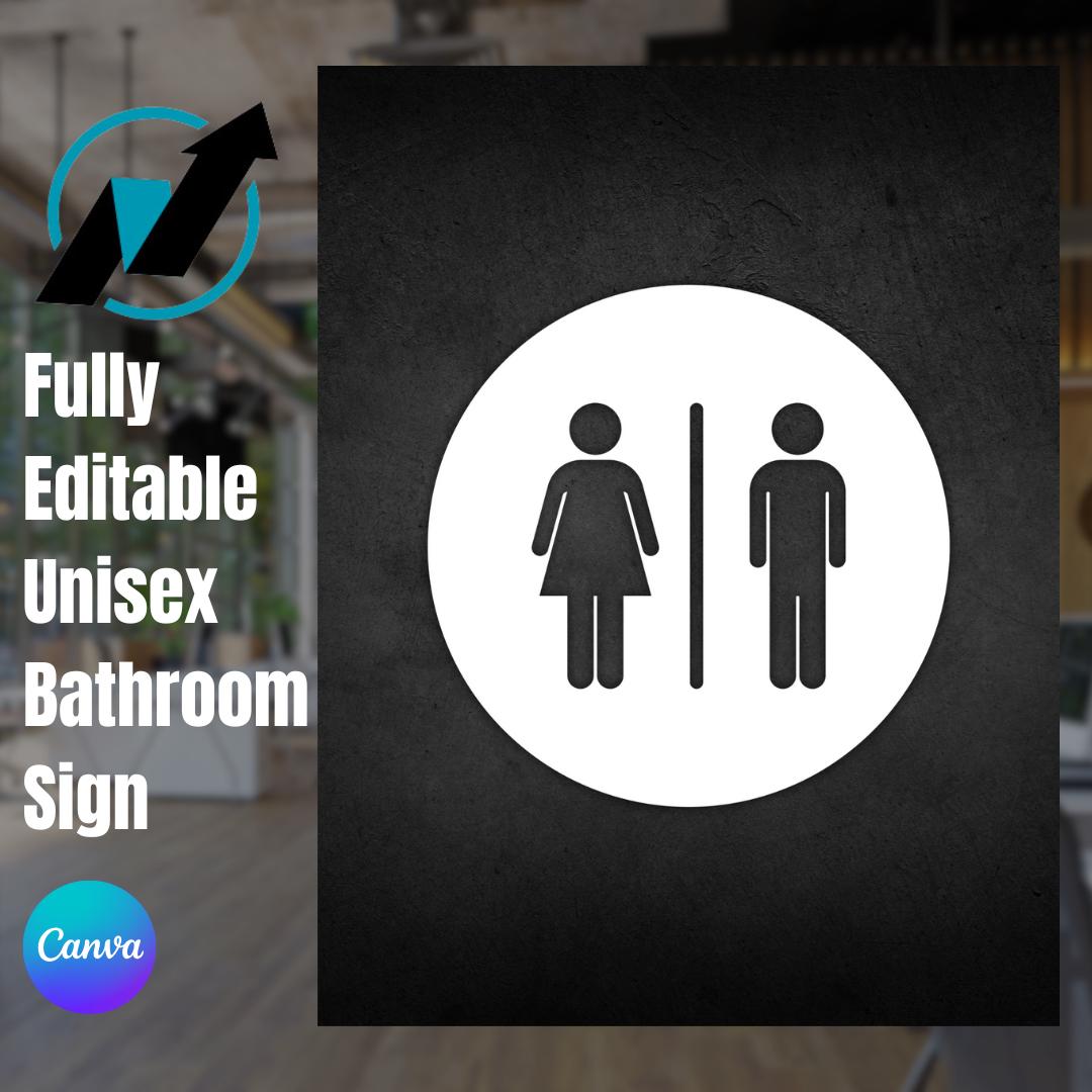 Unisex Store Restroom Sign Template - Etsy