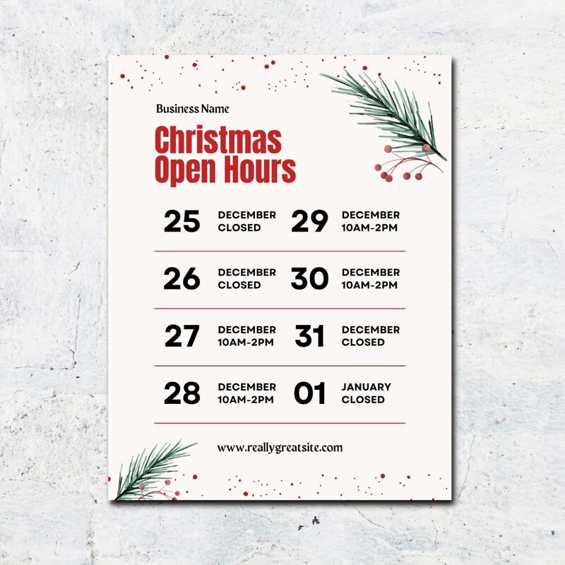 Holiday Hour Signs - Etsy
