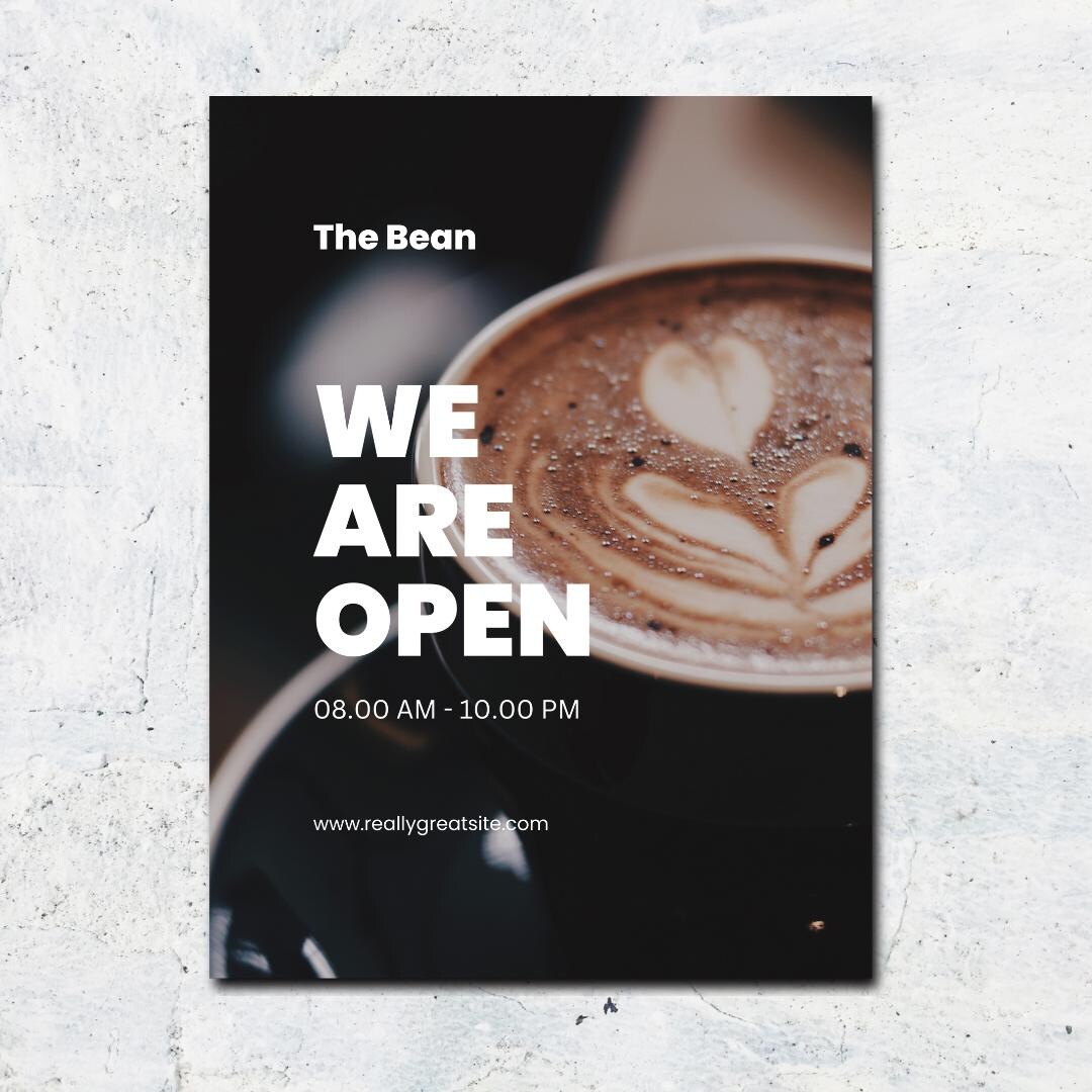Coffee Shop Open Sign Template - Etsy
