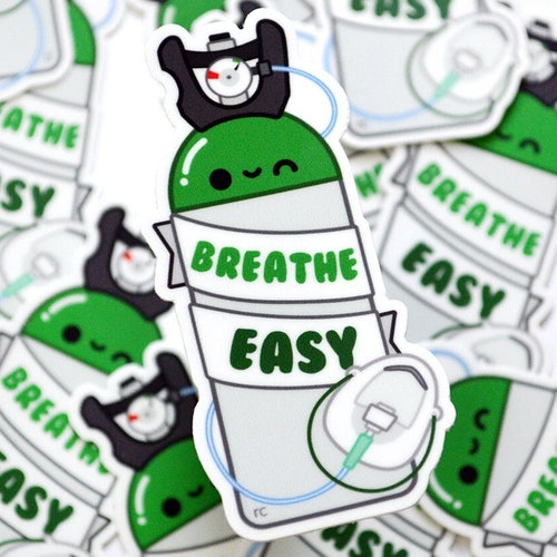 Oxygen Tank Vinyl Sticker Funny RT Gift Respiratory - Etsy