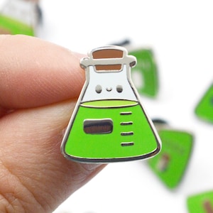 SMALL Chemistry Flask Enamel Pin, Cute Science Gift, Scientist, MLS MLT ...