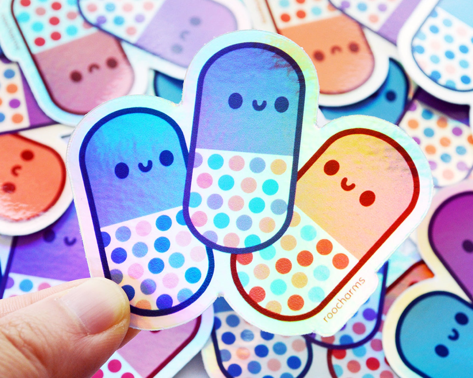 Happy Pills Holographic Vinyl Sticker Pharmacist Gift - Etsy