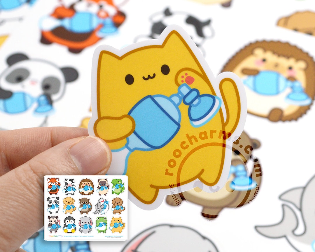 Set of Respiratory Animal Vinyl Stickers for Nurses, Nursing Students ...