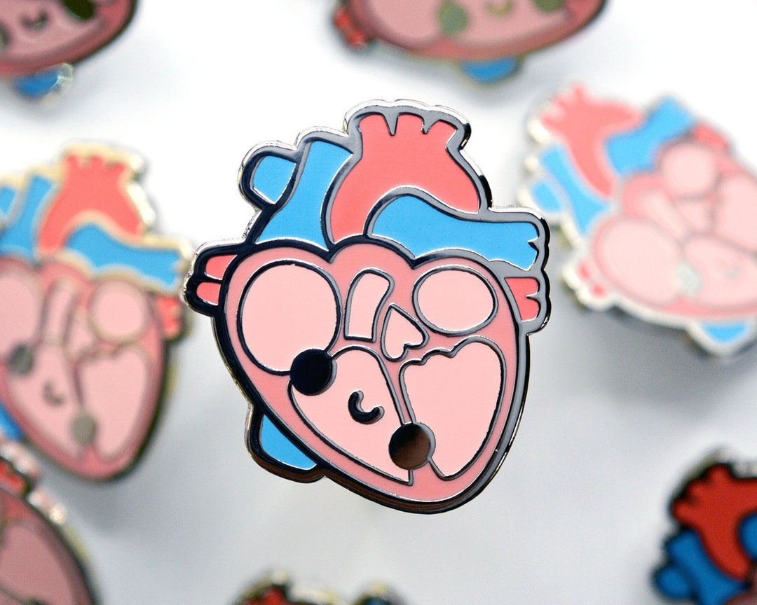 Anatomical Heart Enamel Pin, Nursing Student, Cardiologist, Cardiology ...