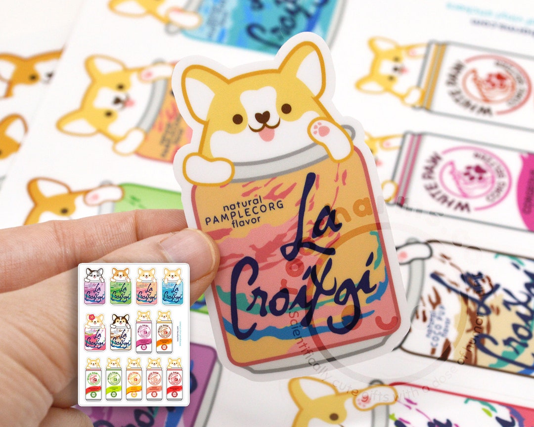 Corgi Vinyl Sticker, Cute Dog Lover Gift, Corgi Stocking Stuffer, Funny ...