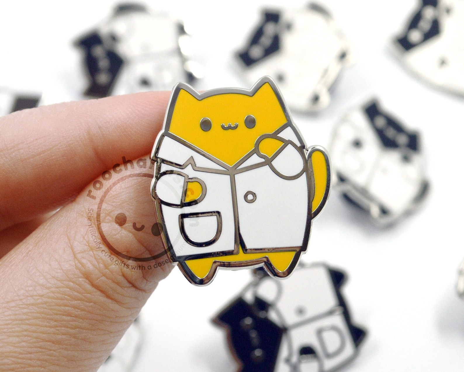 White Coat Cat Enamel Pin for Scientists, Lab Techs, MLS, MLT, Doctors ...