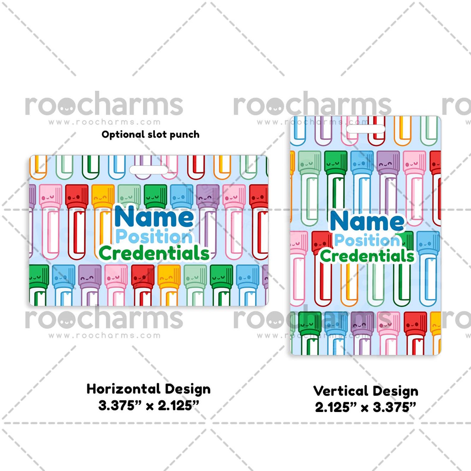 Blood Tube Badge Back, Custom Name Tag for Clinical Laboratory ...
