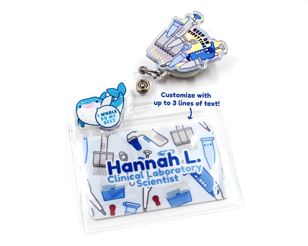 Pipette Personalized Badge Back, Name Tag for Clinical Laboratory ...