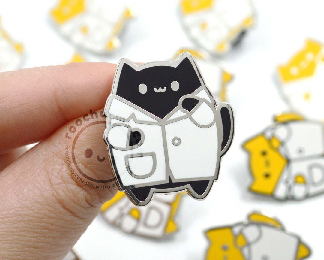 White Coat Cat Enamel Pin for Scientists, Lab Techs, MLS, MLT, Doctors ...