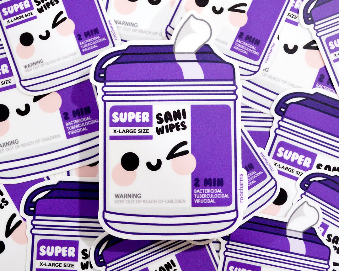 Purple Sani Wipe Nurse Vinyl Sticker, Doctor Sticker, Medical Student ...