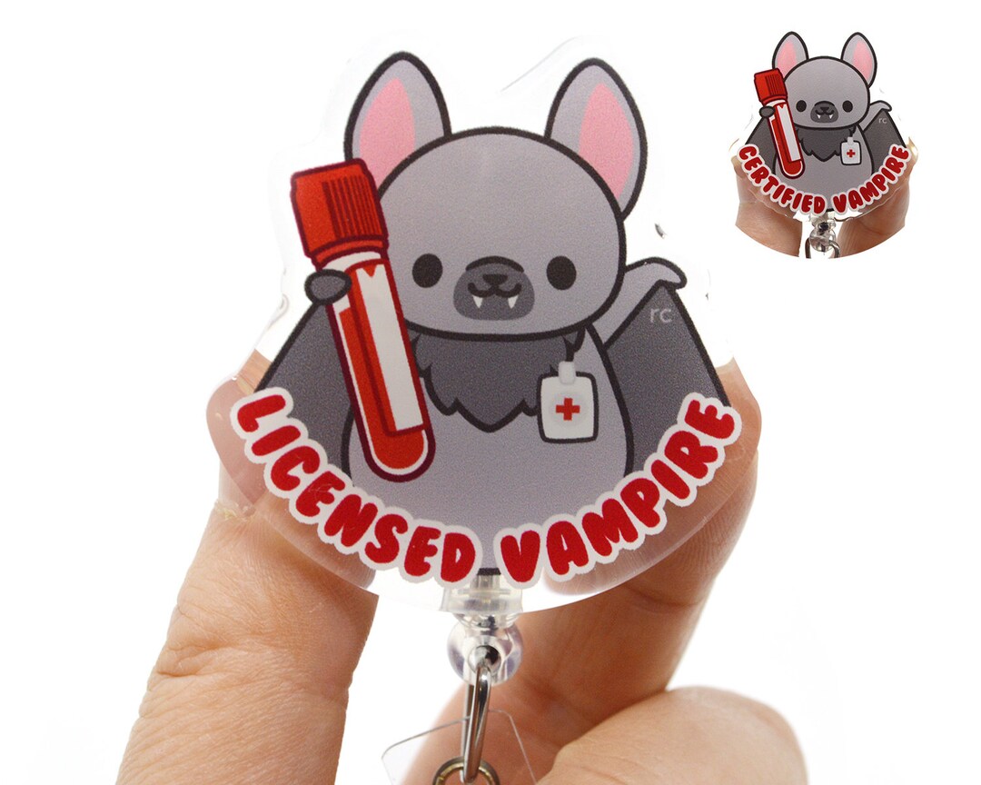 Licensed Vampire Acrylic ID Badge Reel for Phlebotomists, Phlebotomy ...
