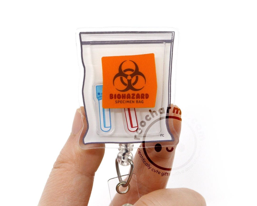 Blood Tubes Biohazard Acrylic Shaker Badge Reel for Nurses, Nursing ...