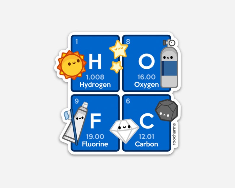 Periodic Table Vinyl Sticker Science Chemistry Cute Laptop | Etsy