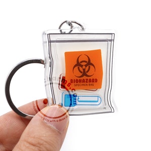Biohazard Blood Tube Shaker Keychain for Phlebotomists, Phlebotomy ...