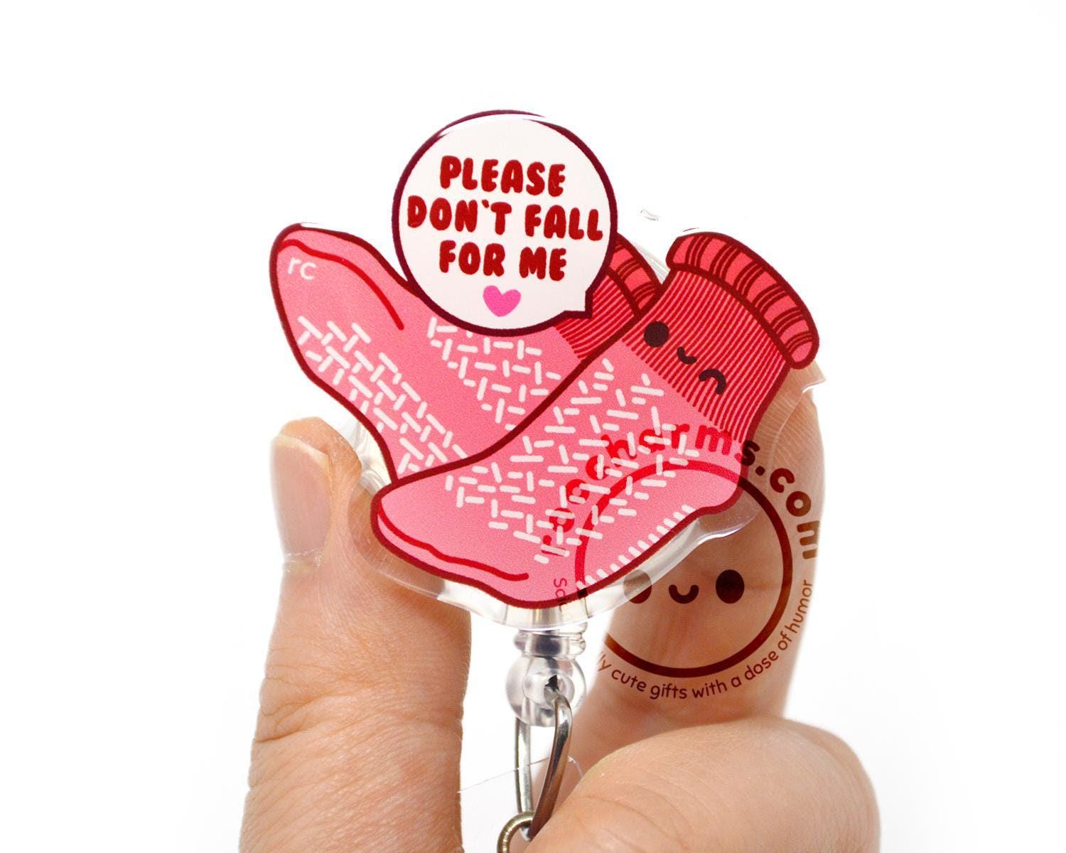 Red Hospital Sock Acrylic Badge Reel, Charge Nurse, Nursing Student ...
