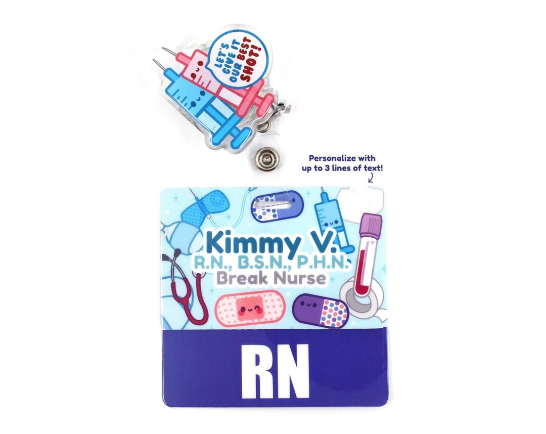 Nursing Personalized Badge Back Name Tag for Nurses, RN Students ...