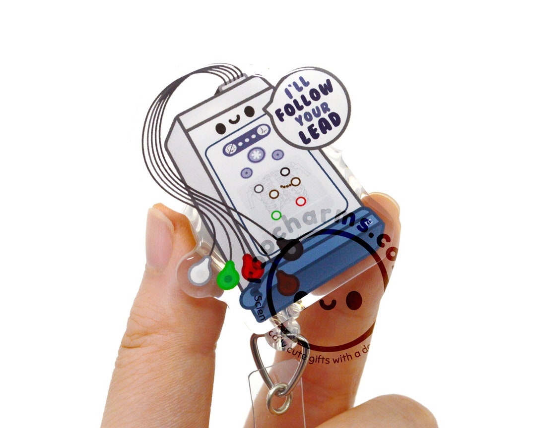 Telemetry Box Acrylic Badge Reel for Nurses, Nursing Students, Cardiac ...