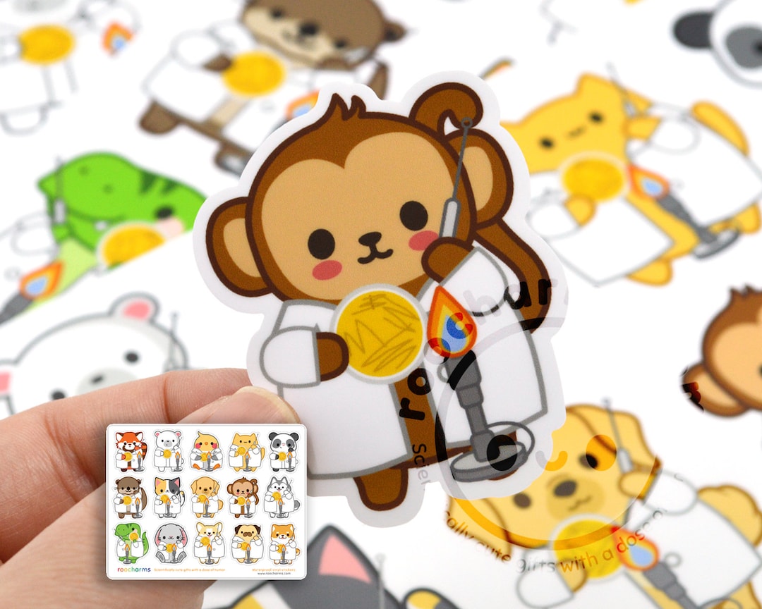 Microbiology Animal Sticker Designs for Lab Techs, MLS, MLT, Medical ...