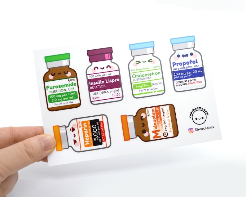 Medication Vial Vinyl Stickers for Nurses Week Gifts Nursing - Etsy