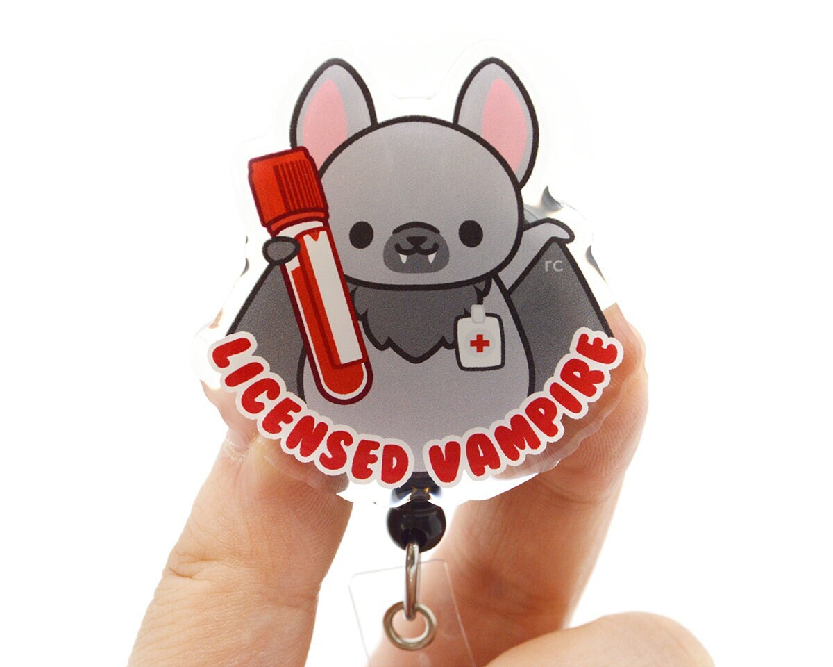 Licensed Vampire Acrylic ID Badge Reel for Phlebotomists - Etsy