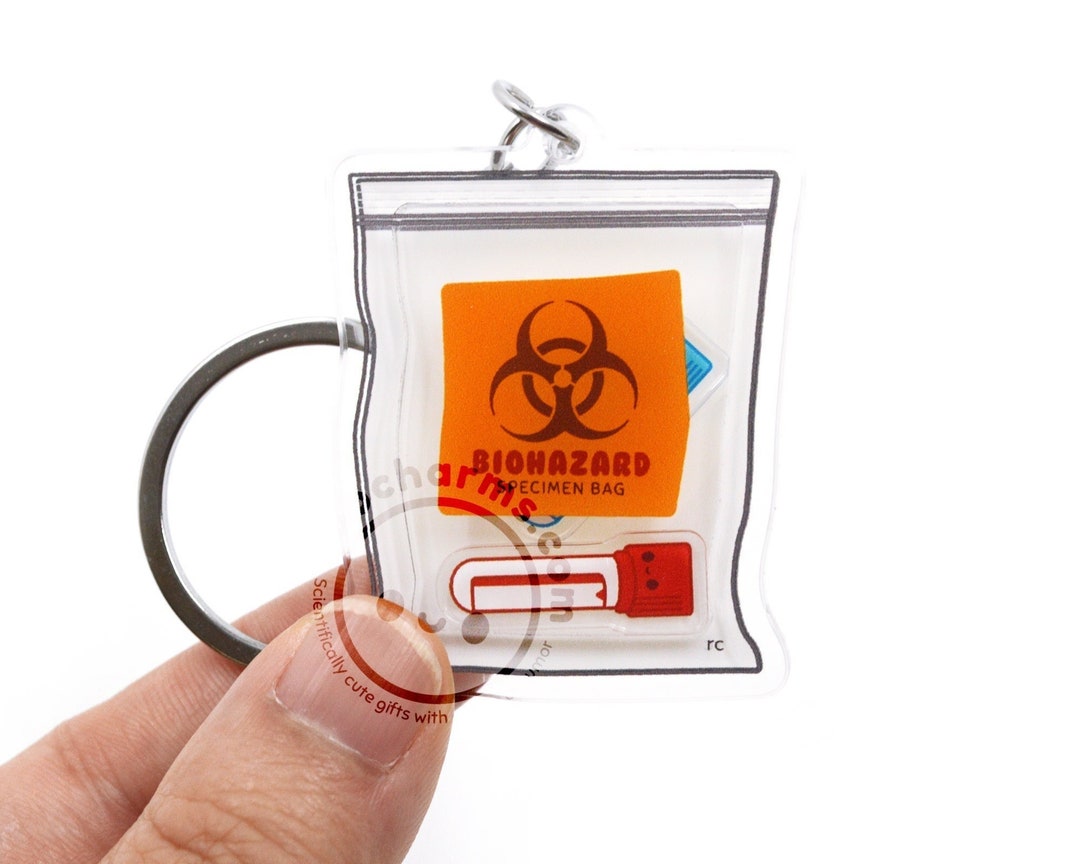 Biohazard Blood Tube Shaker Keychain for Phlebotomists, Phlebotomy ...